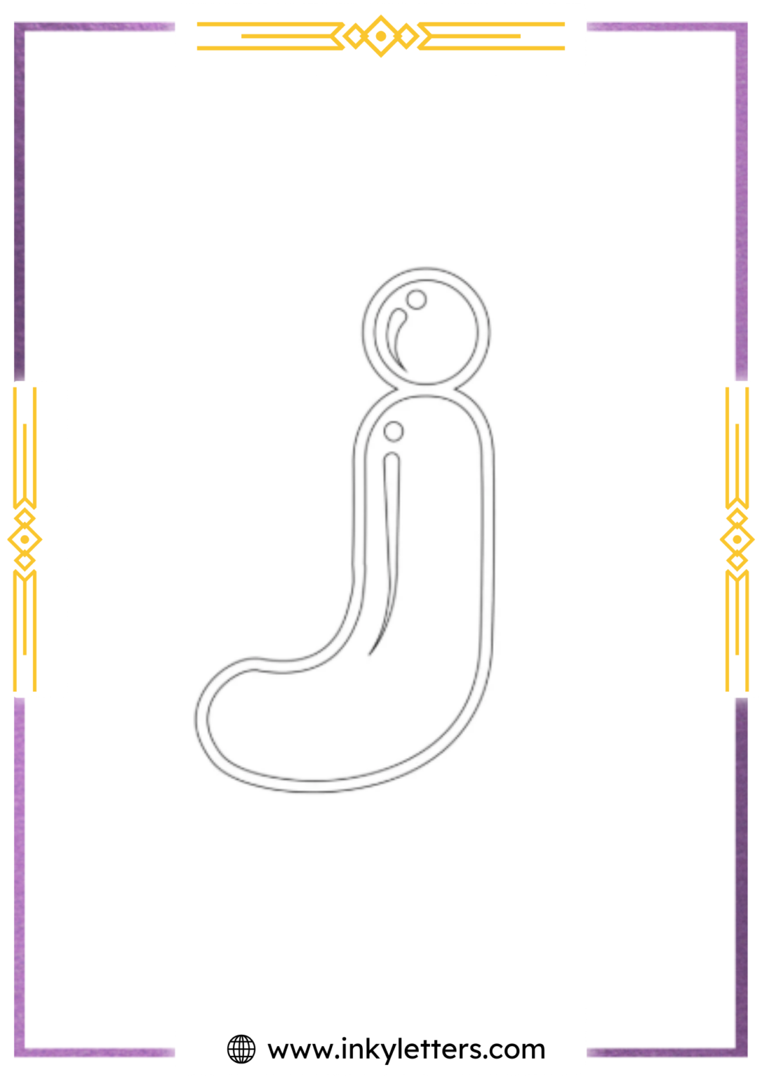Free Printable Bubble Letter J - Inky Letters