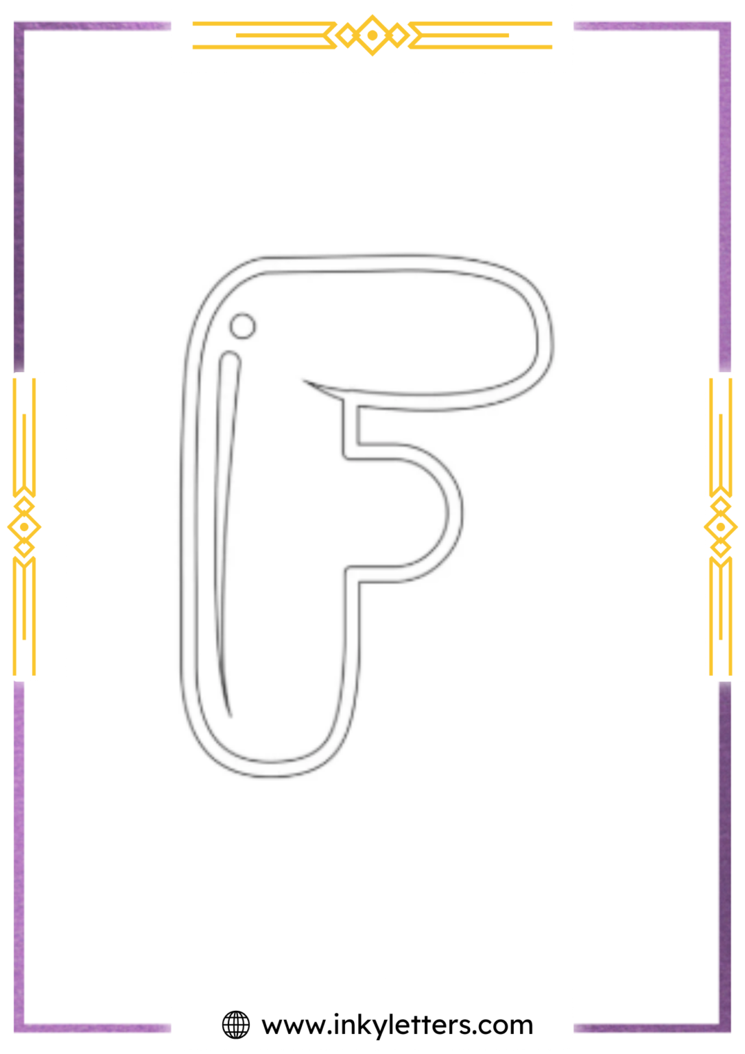 Free Printable Bubble Letter F - Inky Letters