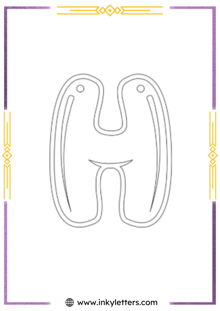 Free Printable Bubble Letter H - Inky Letters