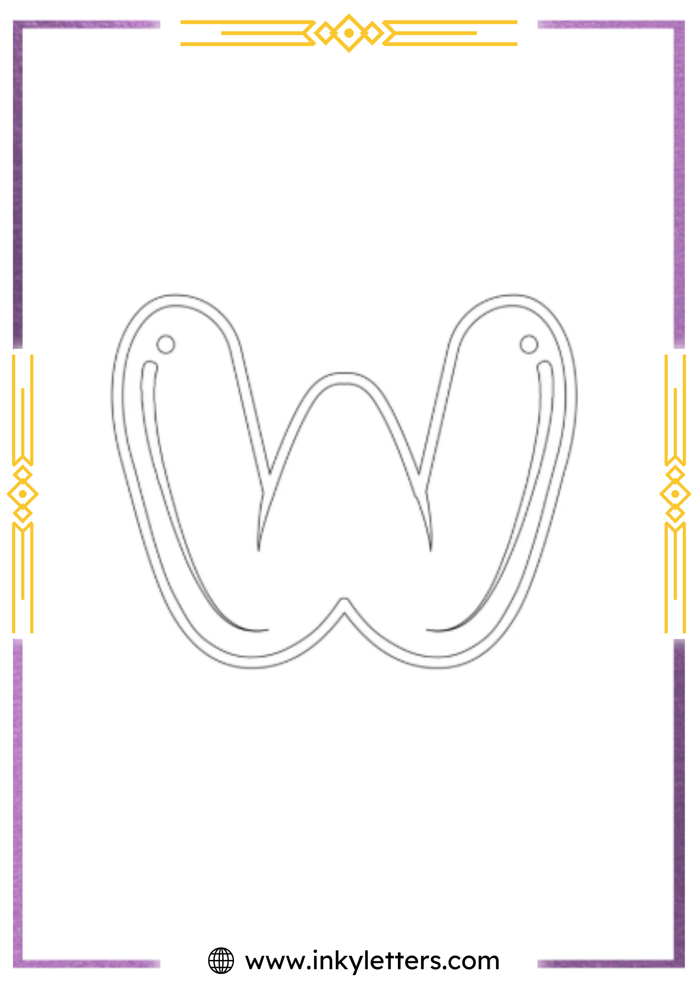 Free Printable Bubble Letter W - Inky Letters