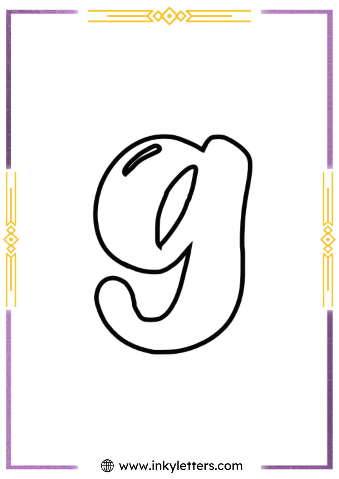Free Printable Bubble Letter G - Inky Letters