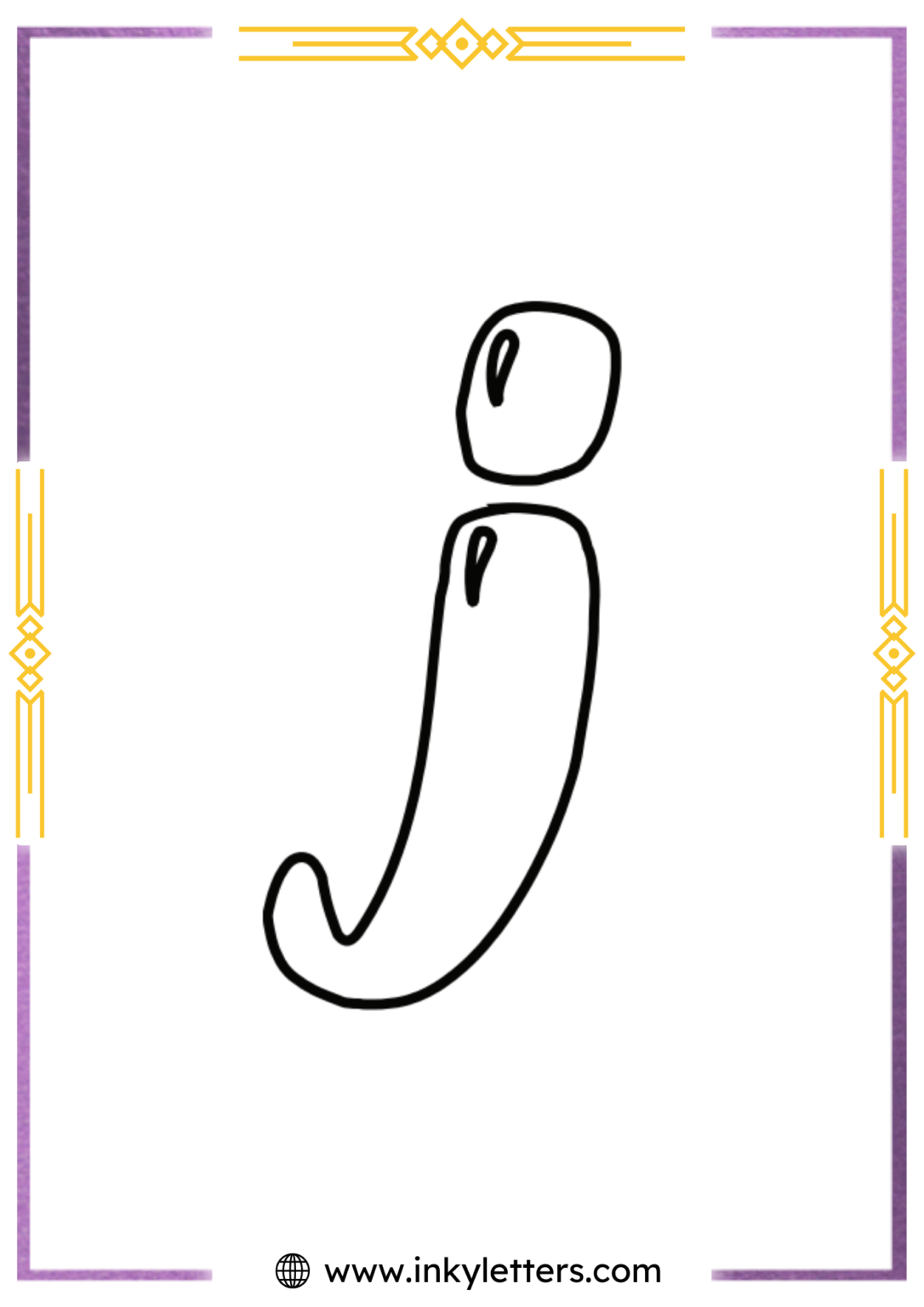 Free Printable Bubble Letter J - Inky Letters