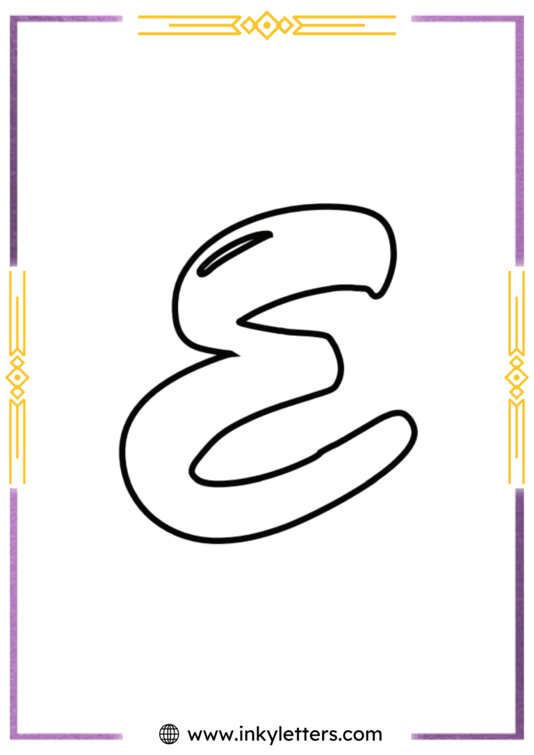 Free Printable Bubble Letter E - Inky Letters
