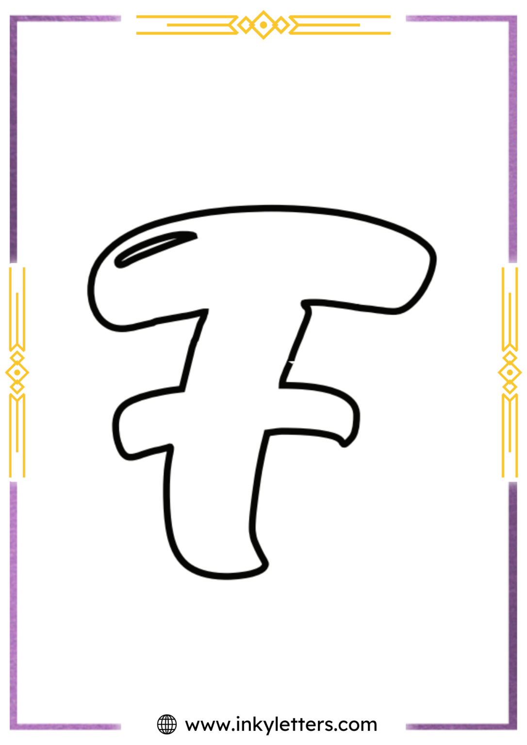 Free Printable Bubble Letter F - Inky Letters