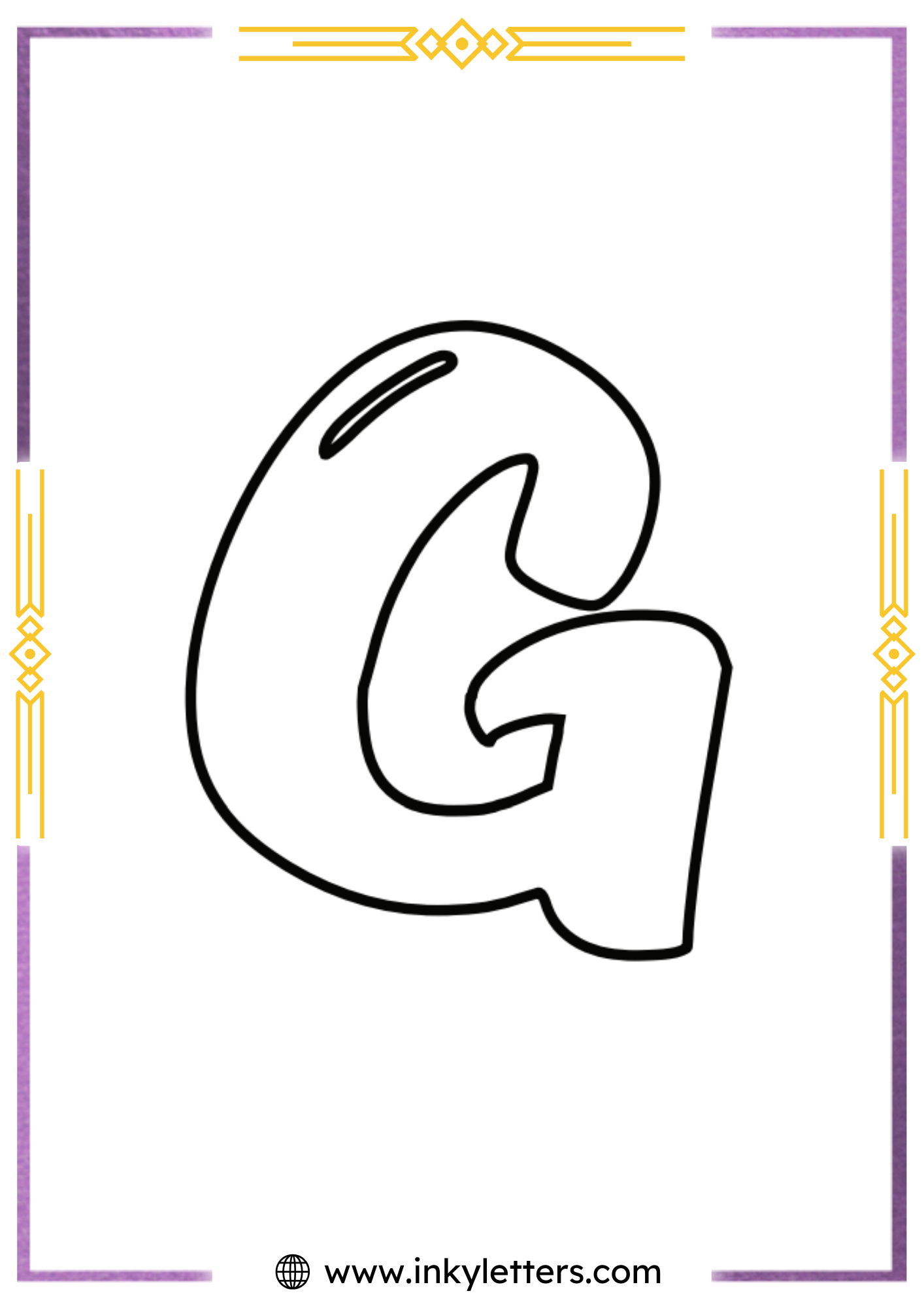 Free Printable Bubble Letter G - Inky Letters