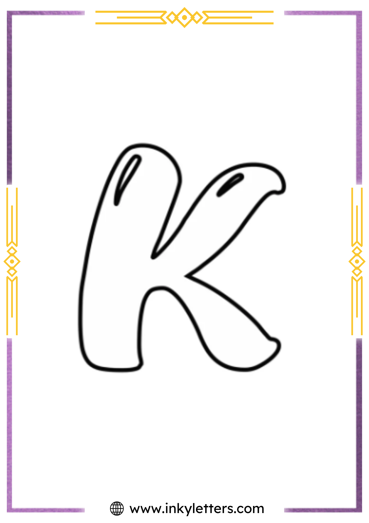 Free Printable Bubble Letter K - Inky Letters