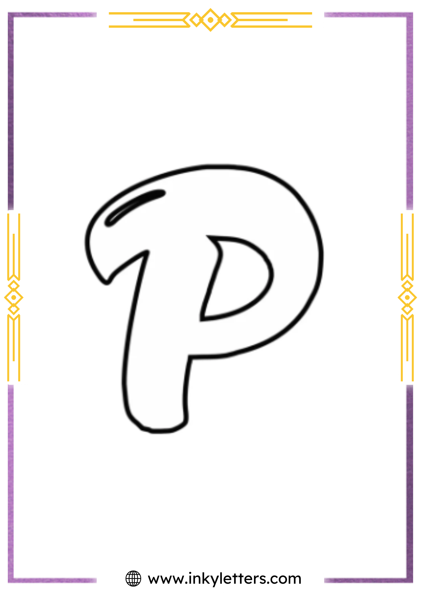 Free Printable Bubble Letter P - Inky Letters