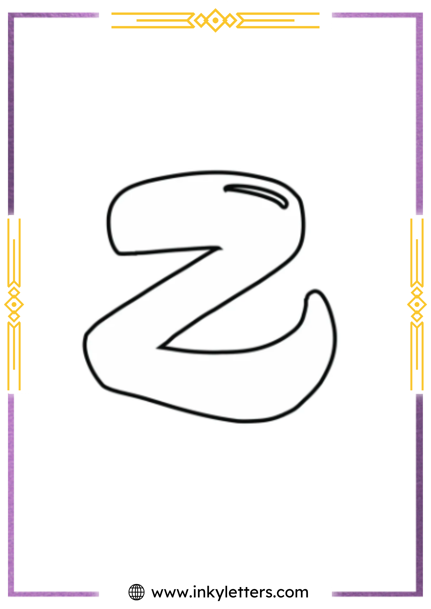 Free Printable Bubble Letter Z - Inky Letters