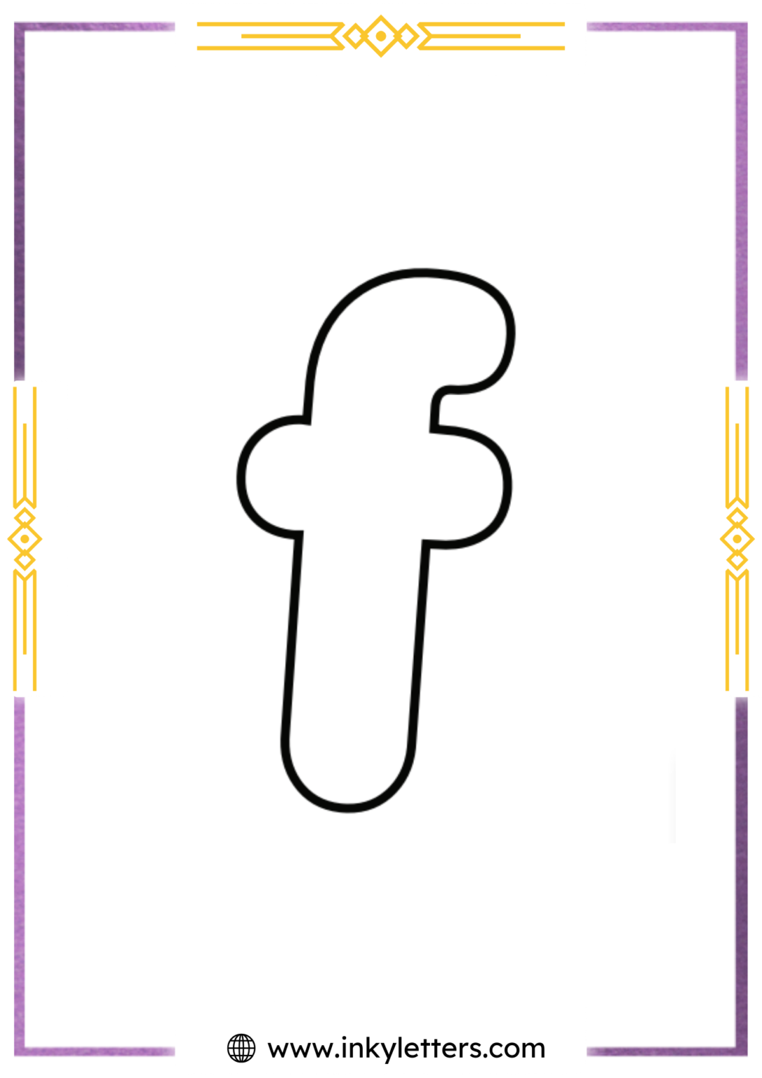 Free Printable Bubble Letter F - Inky Letters