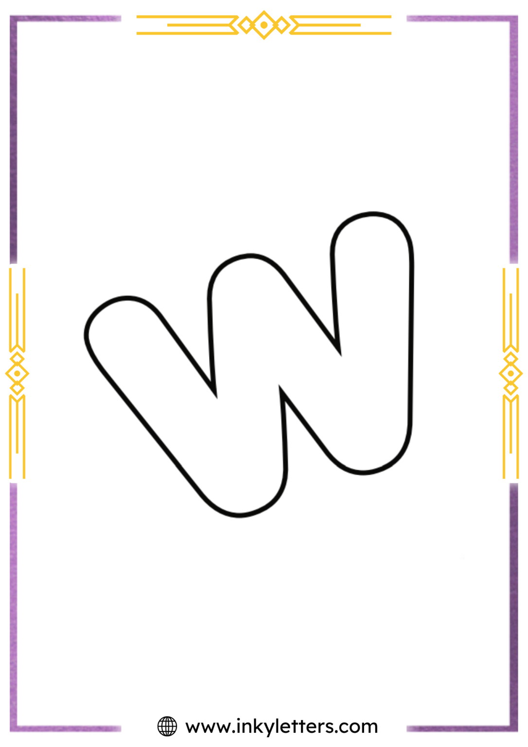 Free Printable Bubble Letter W - Inky Letters