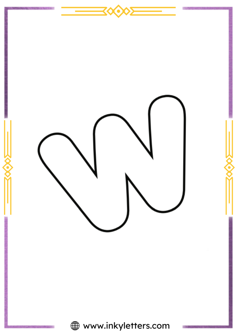 Free Printable Bubble Letter W - Inky Letters