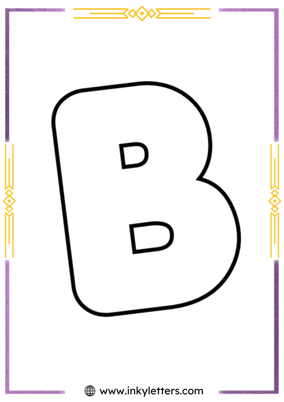 Free Printable Bubble Letter B - Inky Letters
