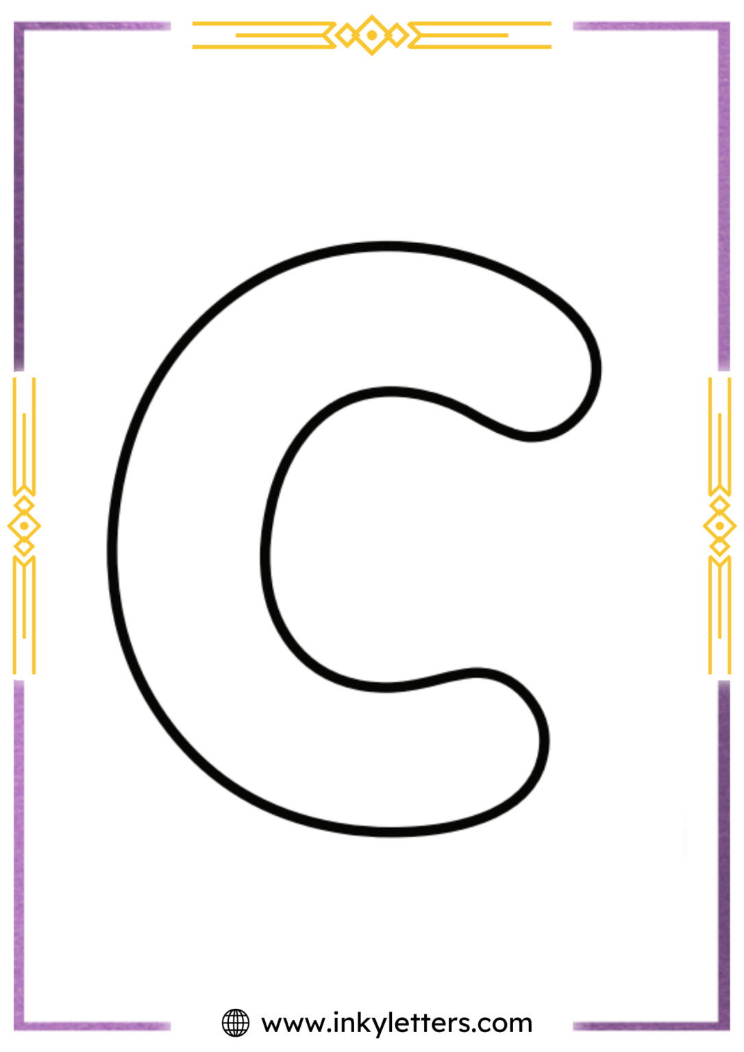 Free Printable Bubble Letter C - Inky Letters