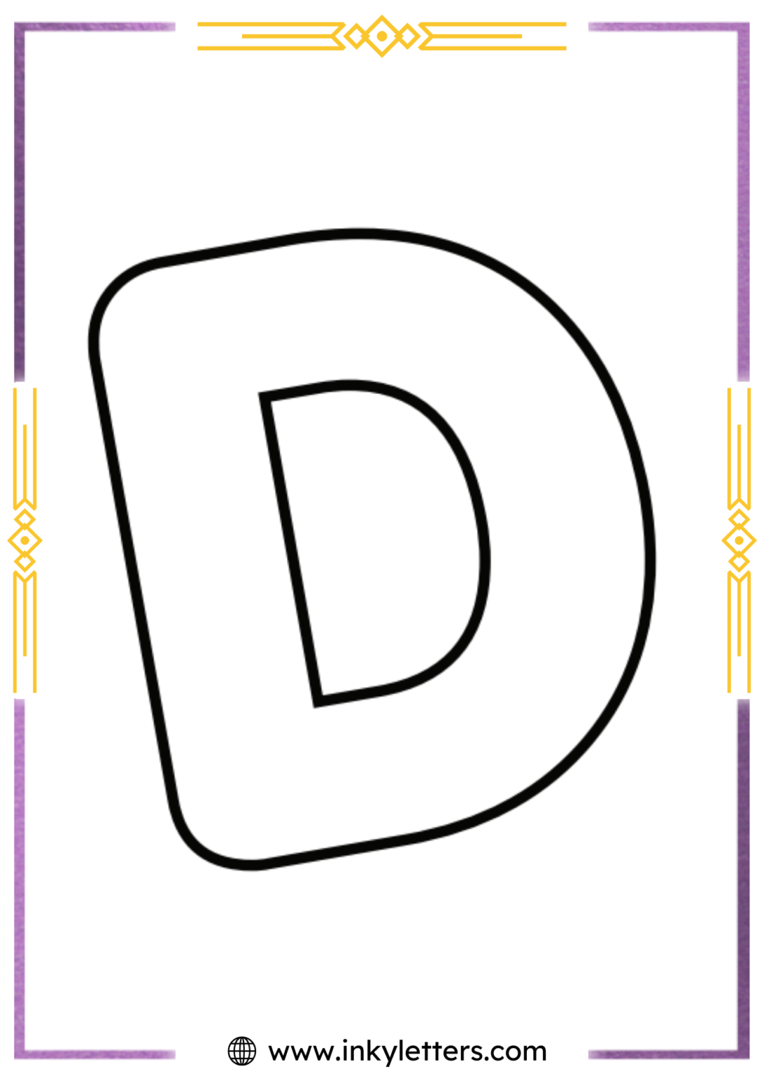 Free Printable Bubble Letter D - Inky Letters