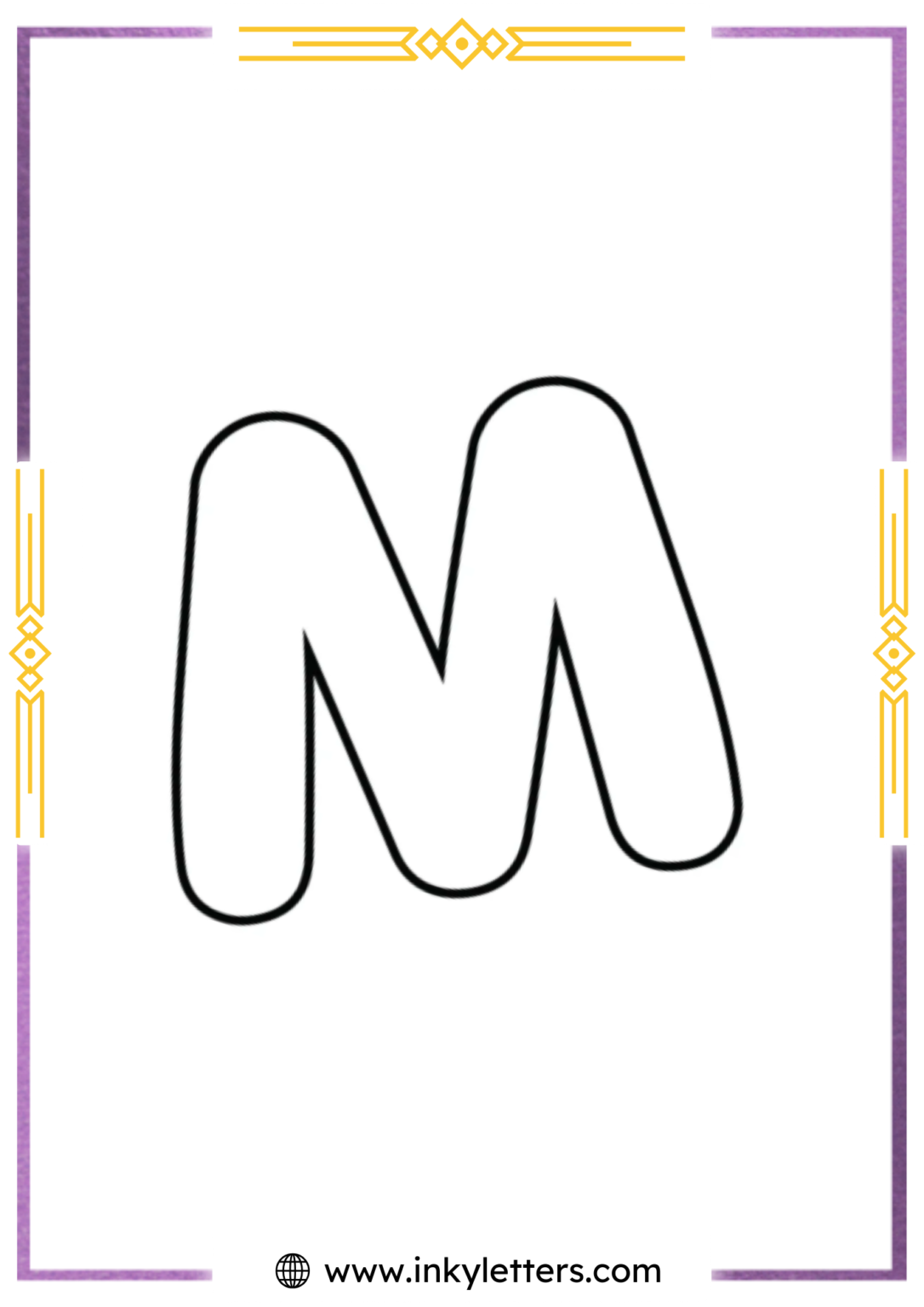 Free Printable Bubble Letter M - Inky Letters