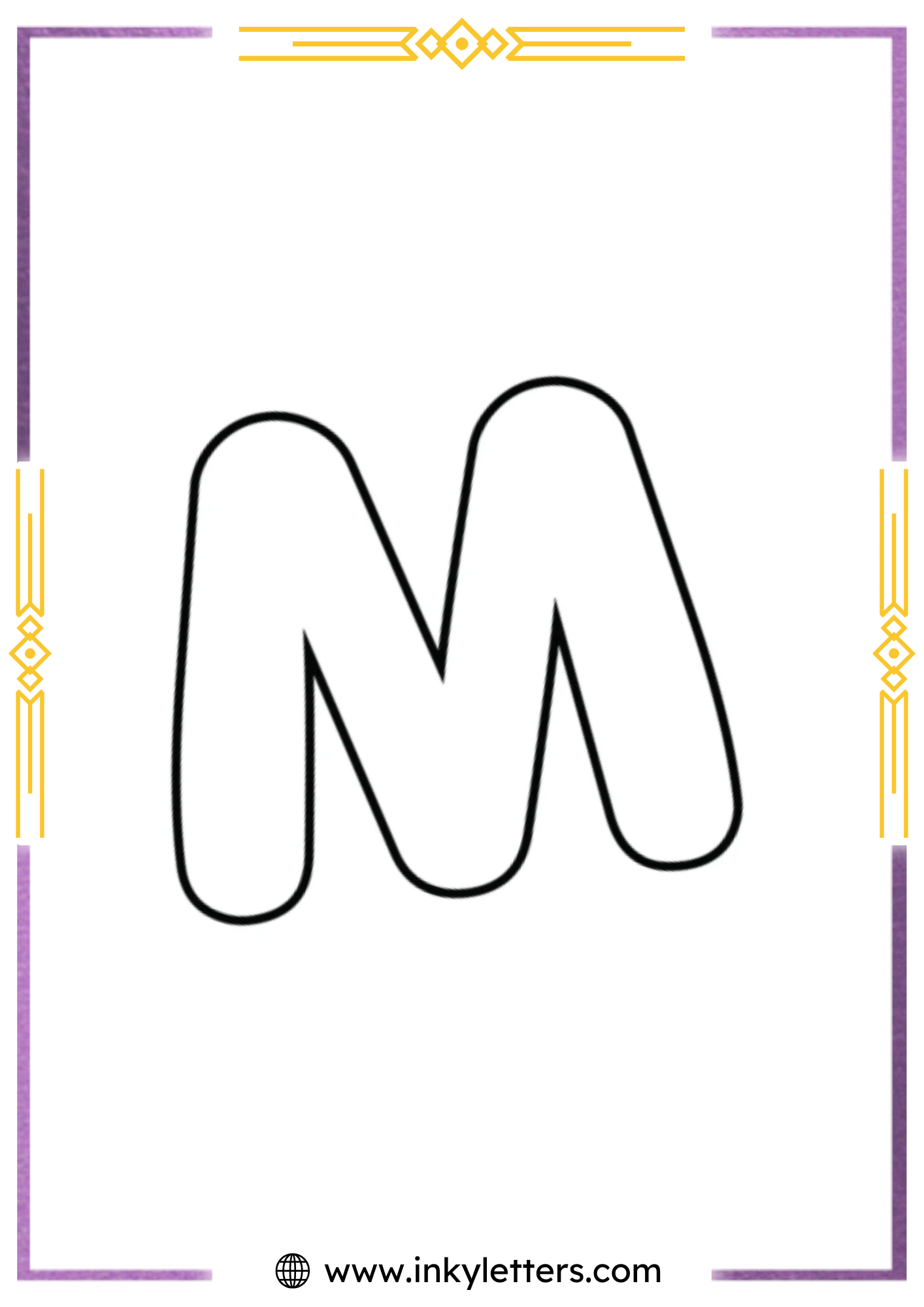 Free Printable Bubble Letter M - Inky Letters