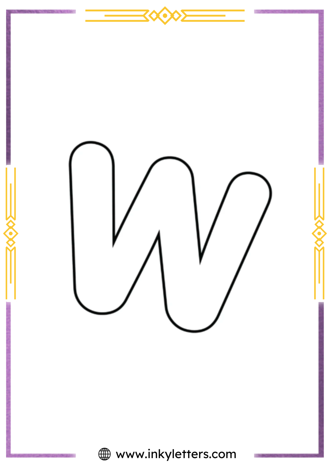 Free Printable Bubble Letter W - Inky Letters